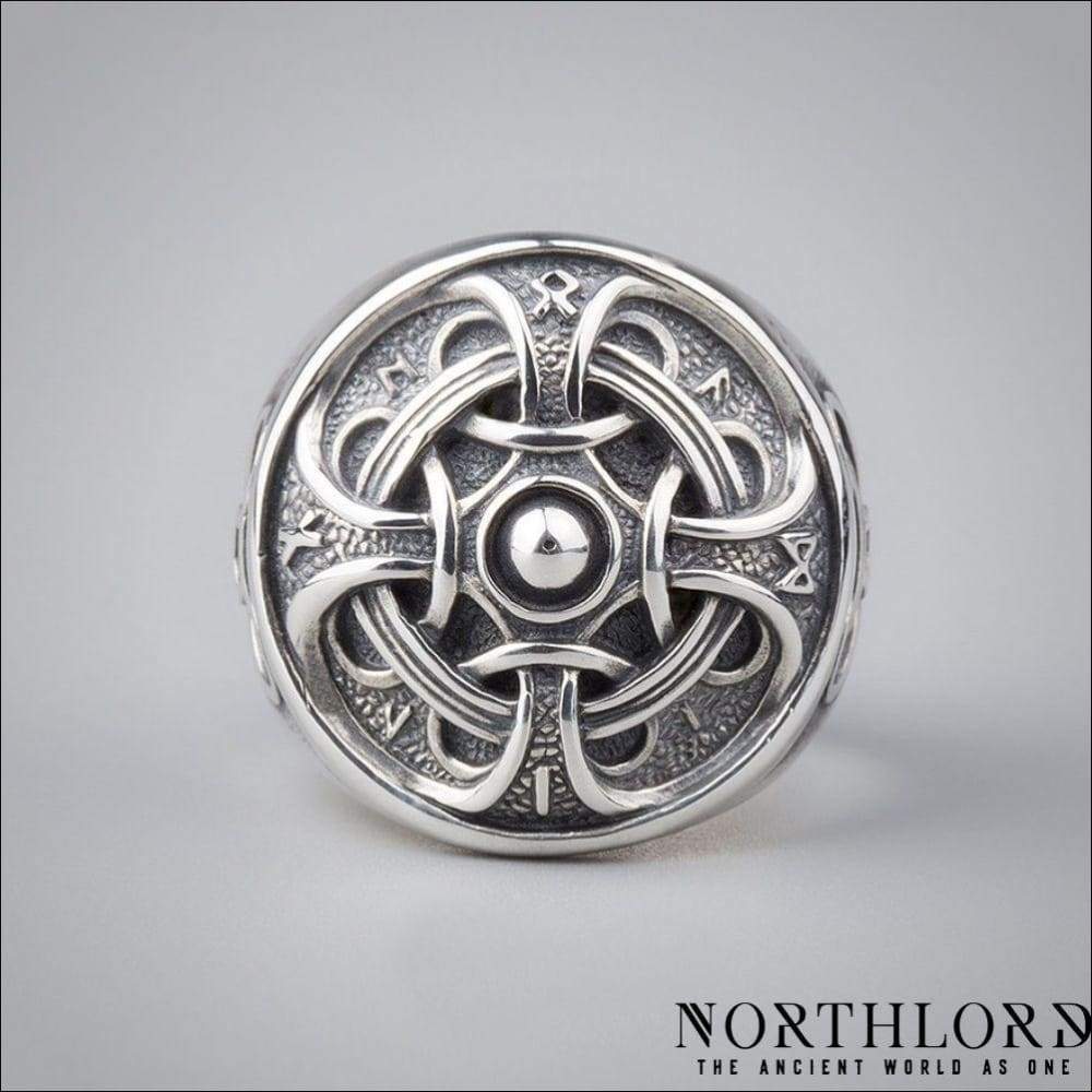 Hail Odin Ring With Runes Sterling Silver - Northlord-PK