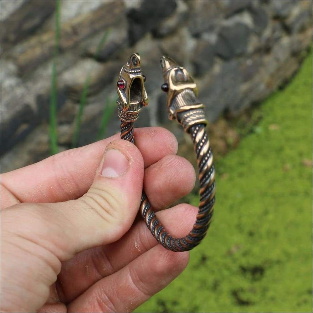 Hugin and Munin Armring Vendel Style Bronze - Northlord
