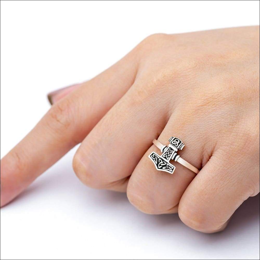 Women's Ring With Thor's Hammer Sterling Silver - Northlord